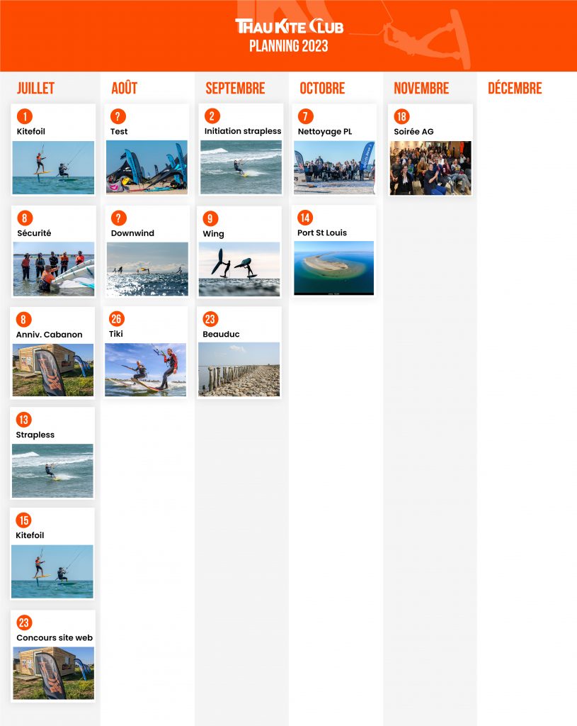 Le planning - Thau Kite Club